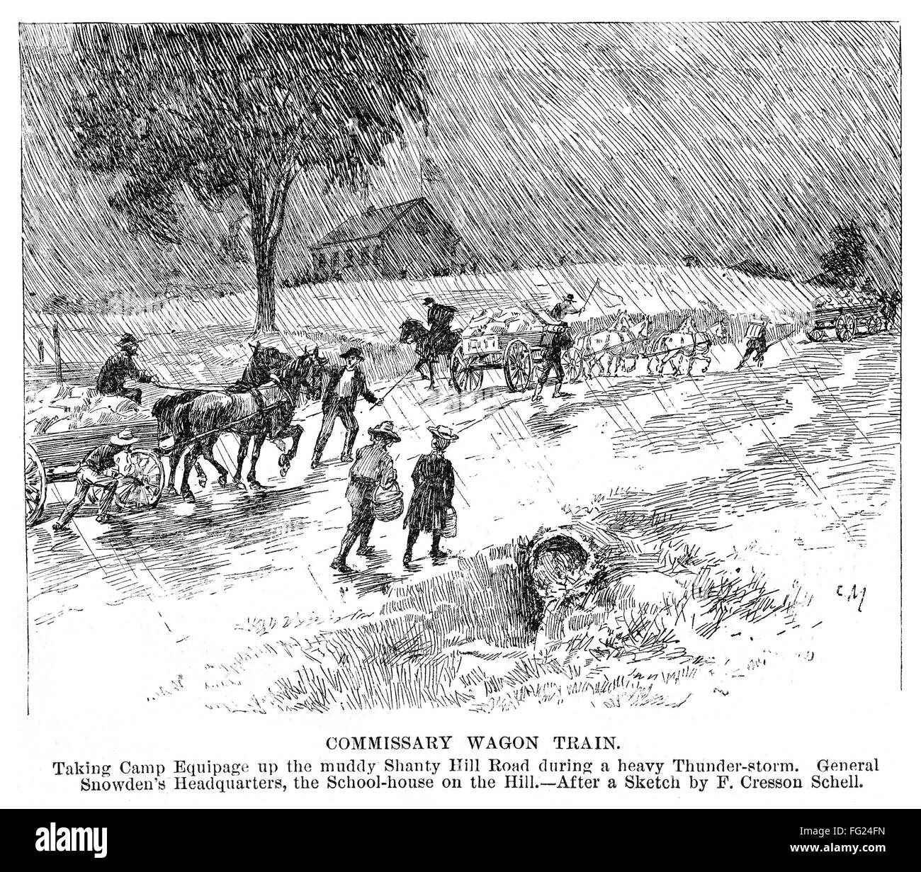 HOMESTEAD STRIKE, 1892. /nCommissaries transporting camp supplies to ...