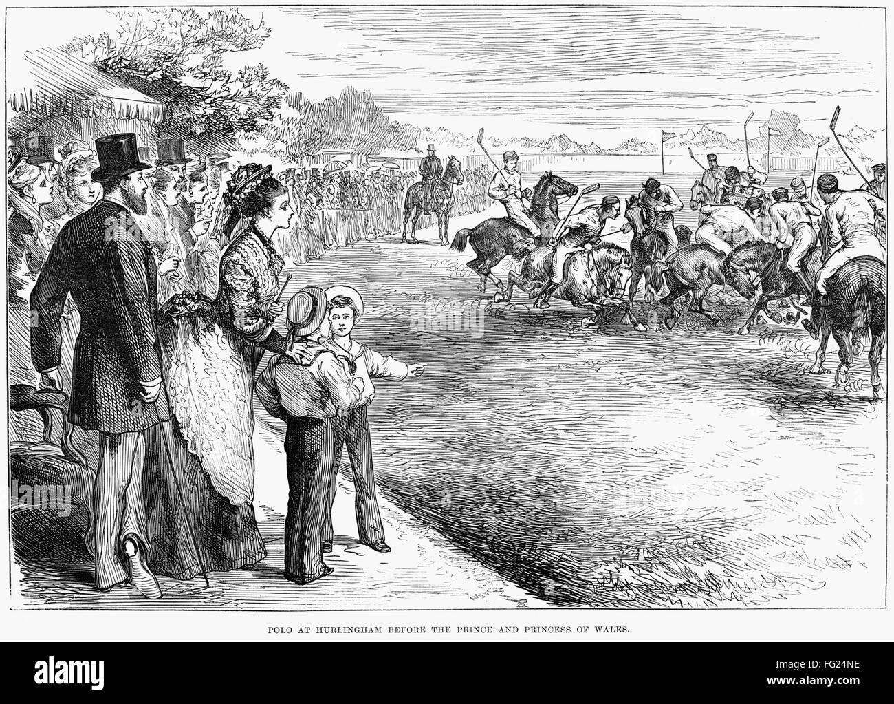 ENGLAND: POLO, 1875. /nThe Prince and Princess of Wales at a polo game ...