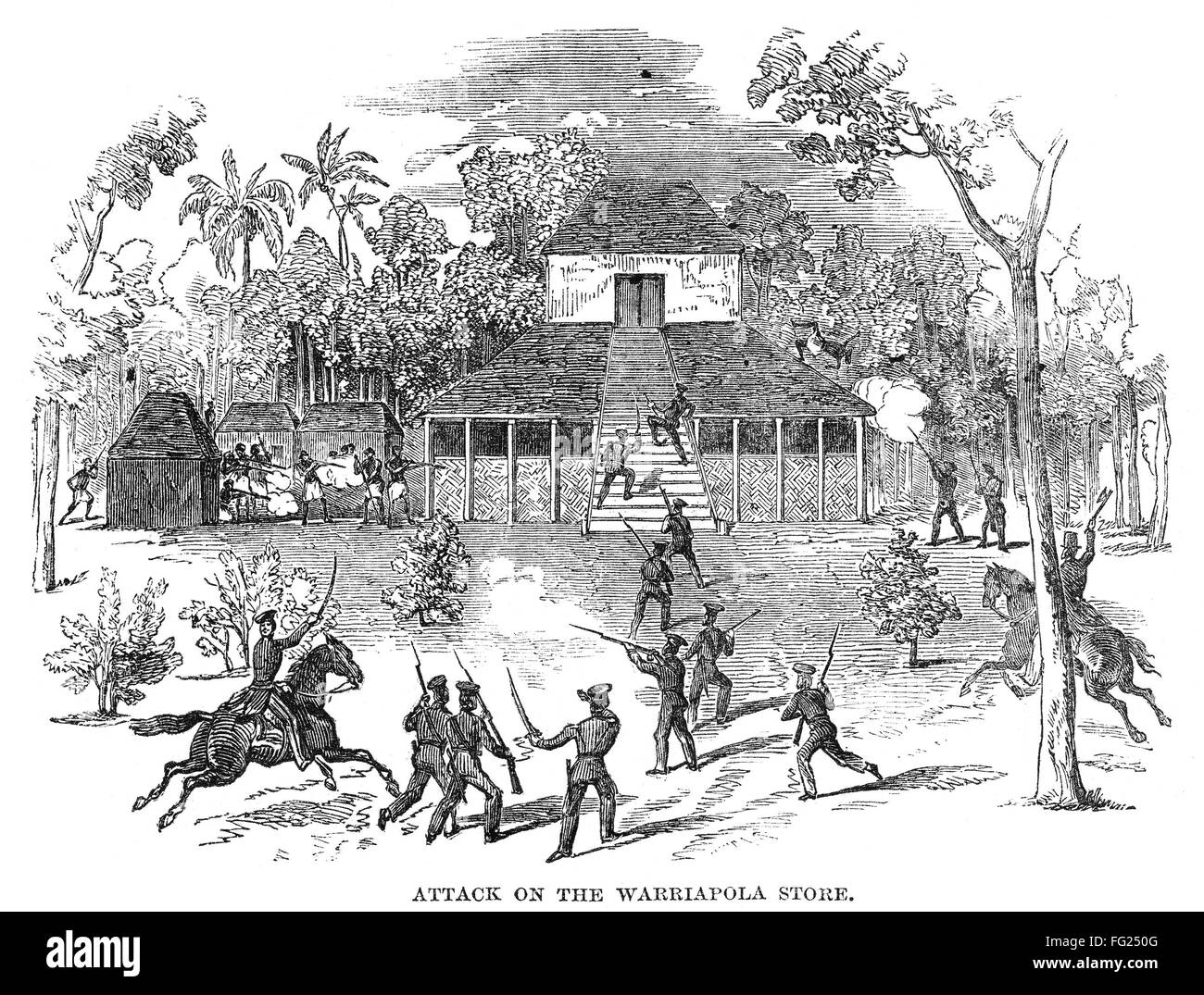 CEYLON: WARIYAPOLA, 1850. /nShoot-out between the British Ceylon Rifle ...