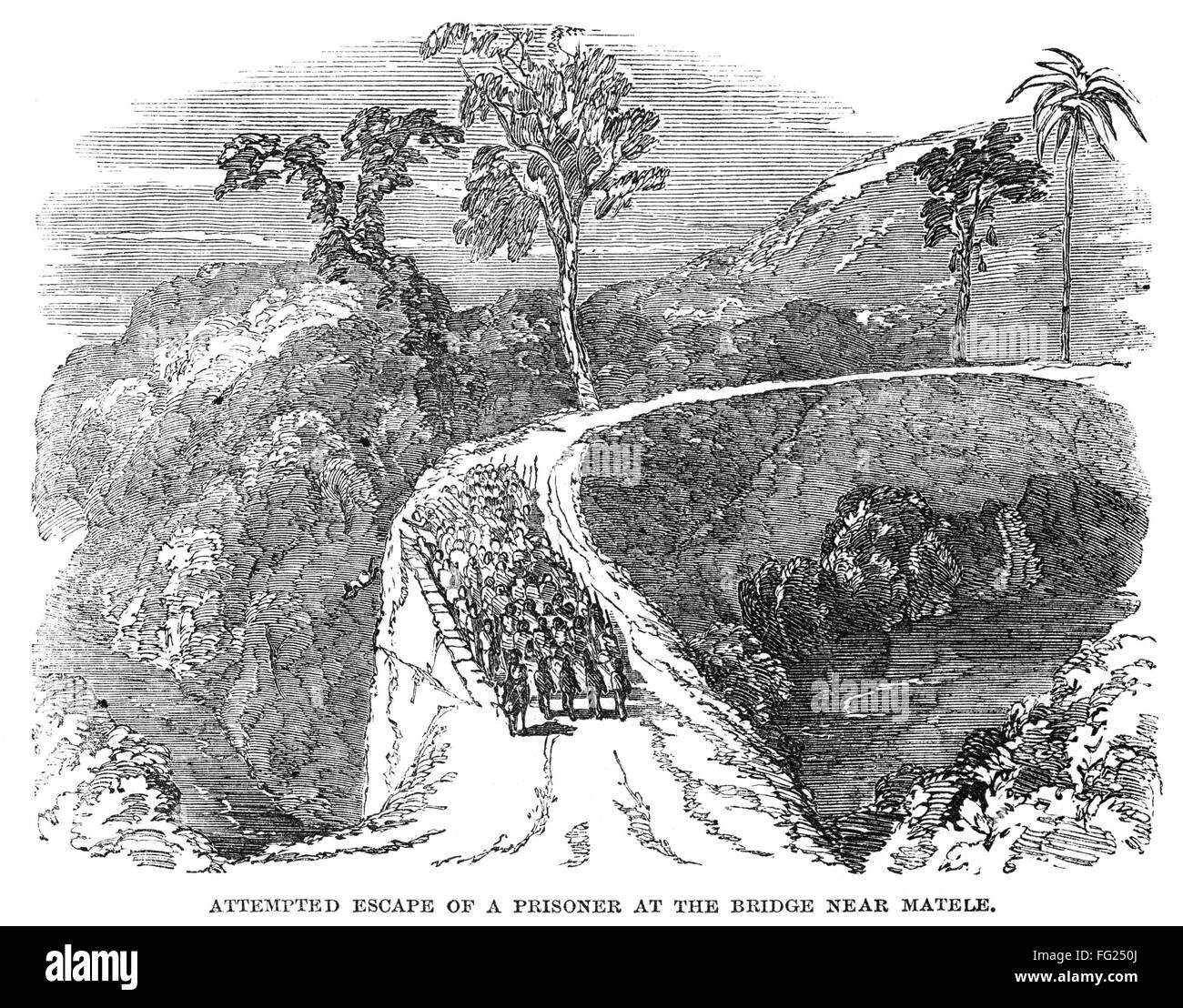 CEYLON: PRISONERS. /nA prisoner of colonial British forces, attempting ...