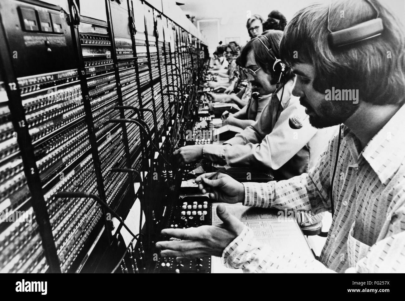 TELEPHONE OPERATORS, c1980. /nRonnie Kirkpatrick (right) and Max ...