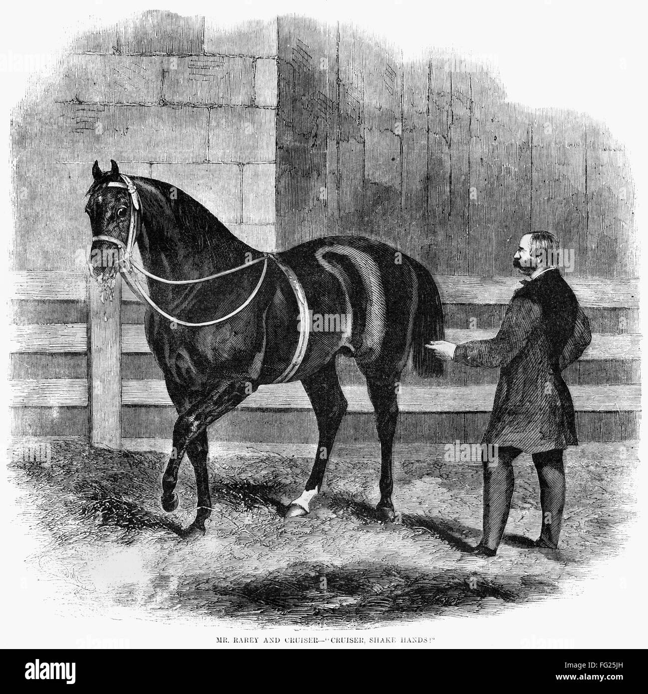 RACEHORSE, 1861. /n'Mr. Rarey and Cruiser - 'Cruiser, shake hands ...