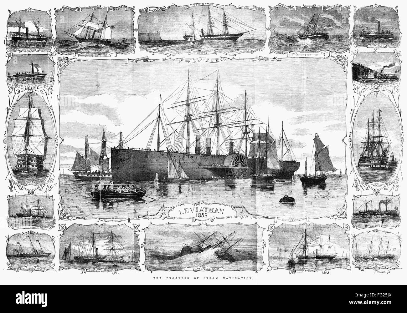 SHIPS: GREAT EASTERN, 1858. /n'The Progress of Steam Navigation ...