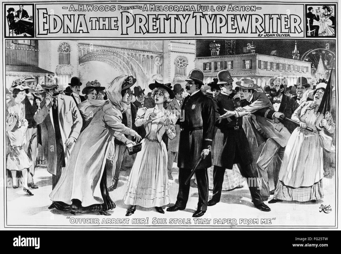 EDNA THE PRETTY TYPEWRITER. /nPoster for the melodrama play, 'Edna, The ...