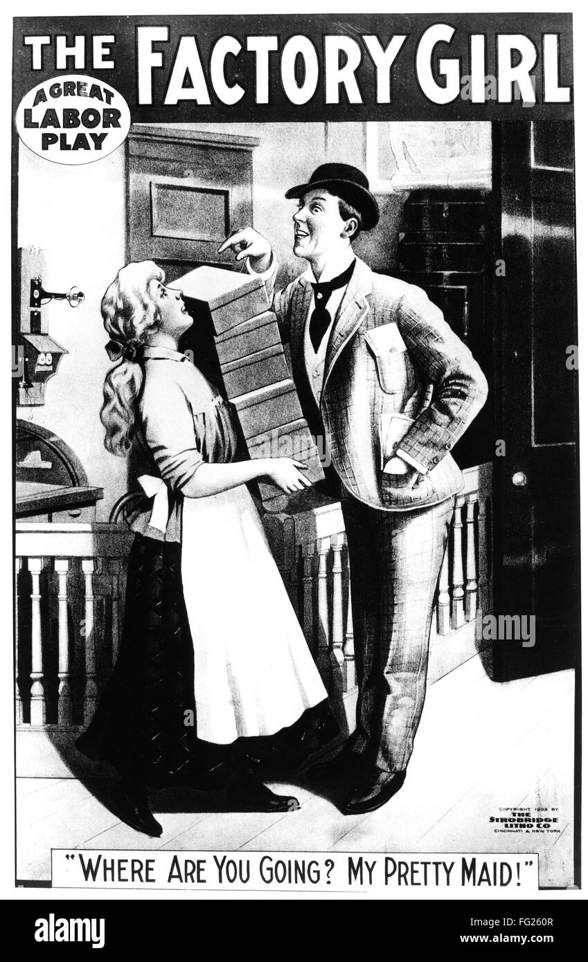 POSTER: THE FACTORY GIRL. /n'Where are you going? My pretty maid ...