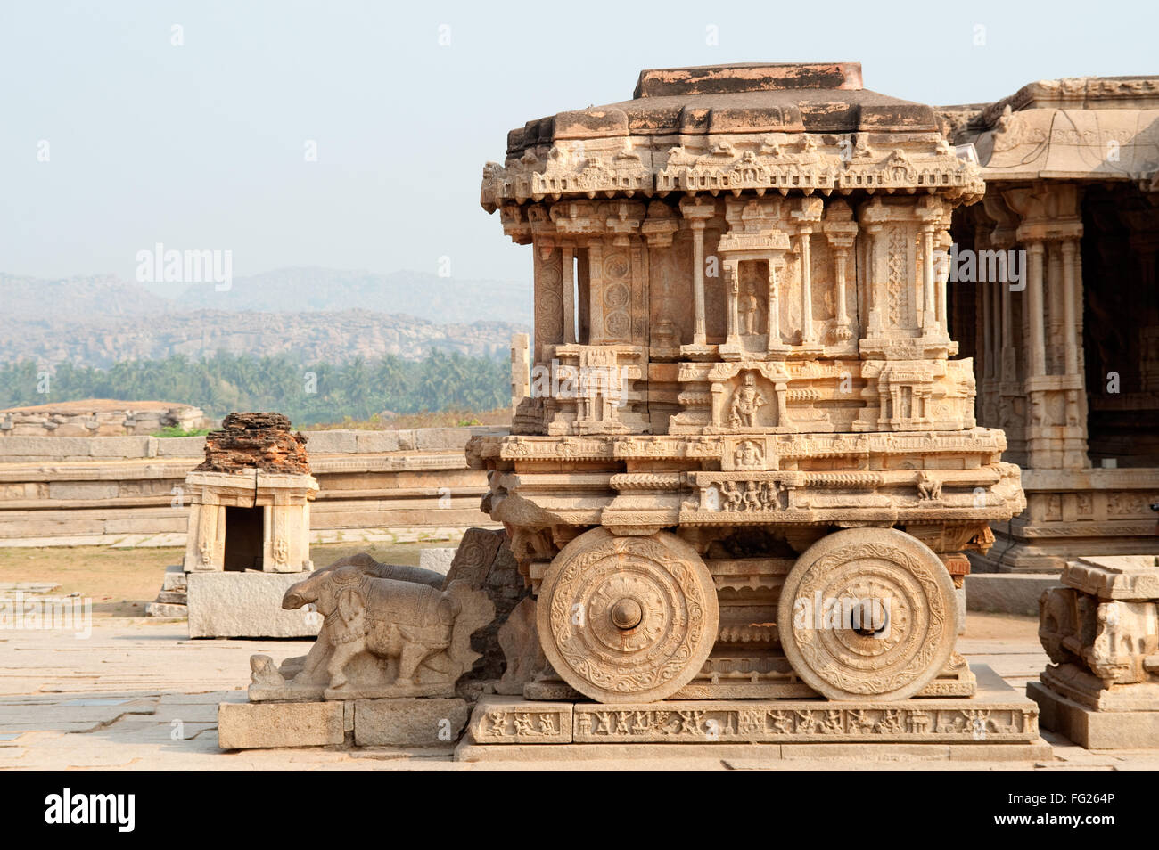 Ornate Stone Chariot In Vitthal Temple Hampi Karnataka India