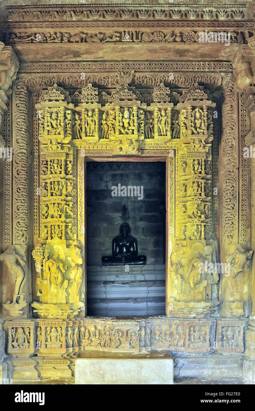 intricately carved doorway of adinath temple Khajuraho madhya pradesh ...