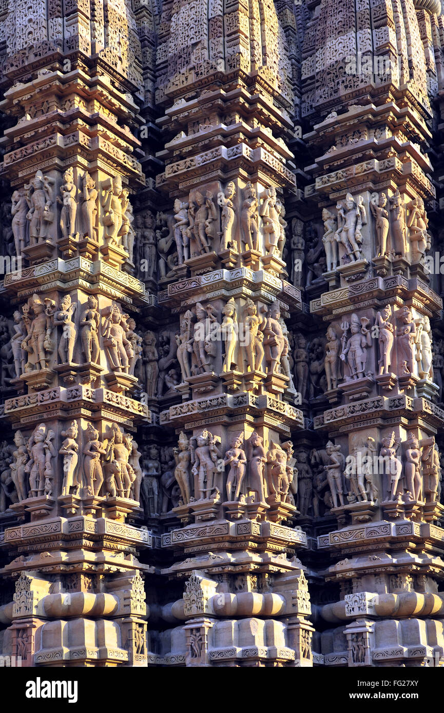 ornate wall of kandariya mahadeva temple Khajuraho madhya pradesh India ...