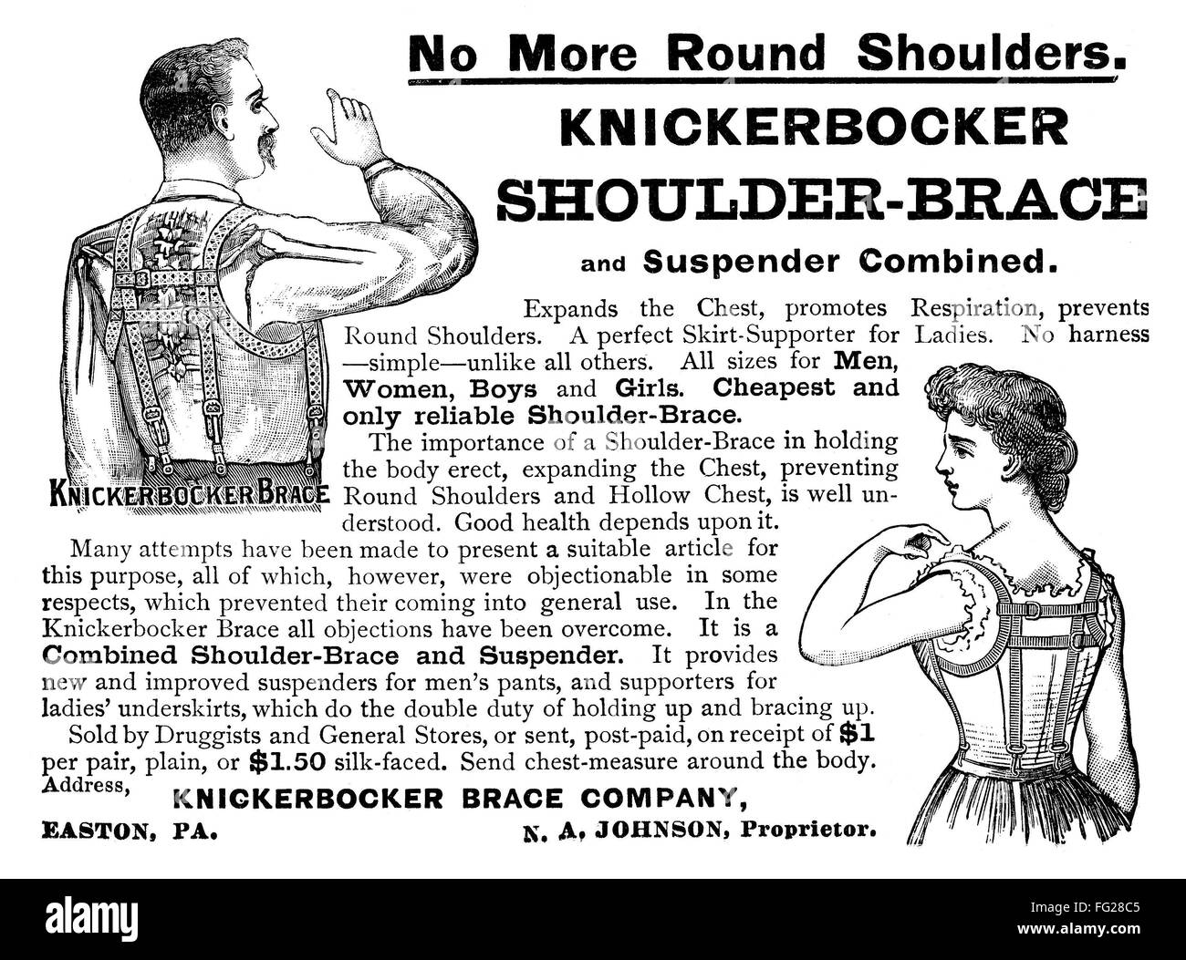 AD: SHOULDER BRACE, 1890. /nAmerican magazine advertisement for ...