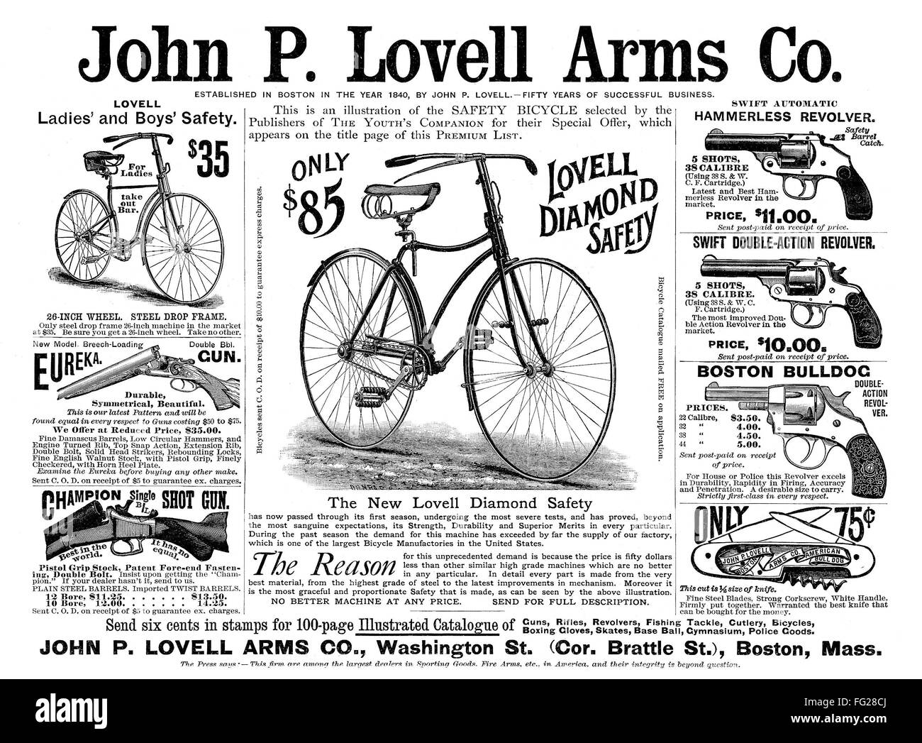 AD: SPORTING GOODS, 1890. /nAmerican magazine advertisement for John P ...