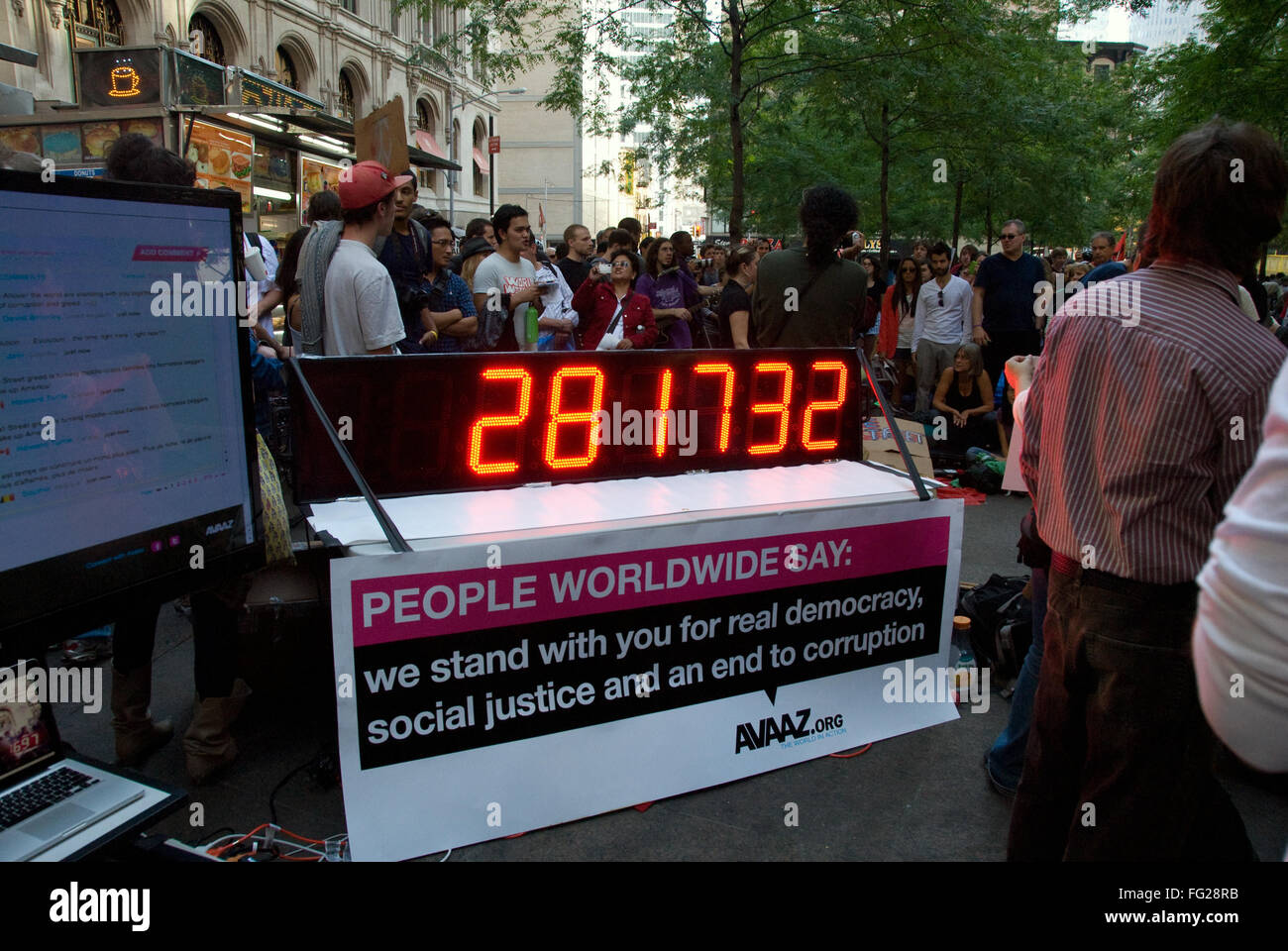 OCCUPY WALL STREET, 2011. /nA crowd in Zuccotti Park in New York City ...