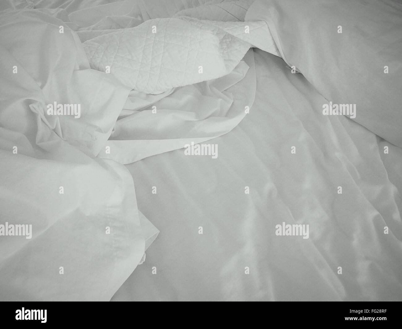 High angle view messy bed hi-res stock photography and images - Alamy