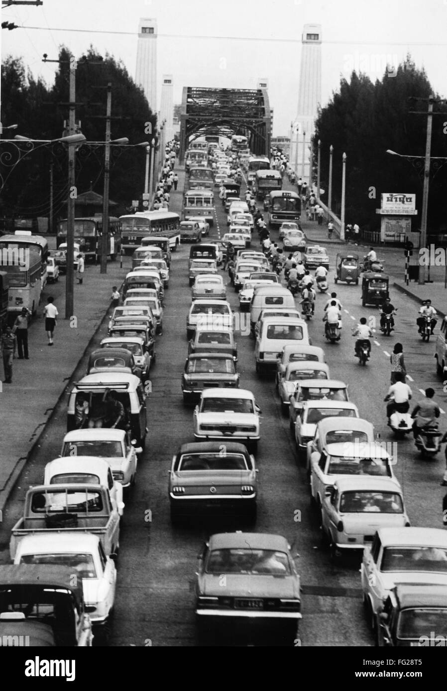 BANGKOK: TRAFFIC, 1972. /nA traffic jam in Bangkok, Thailand ...