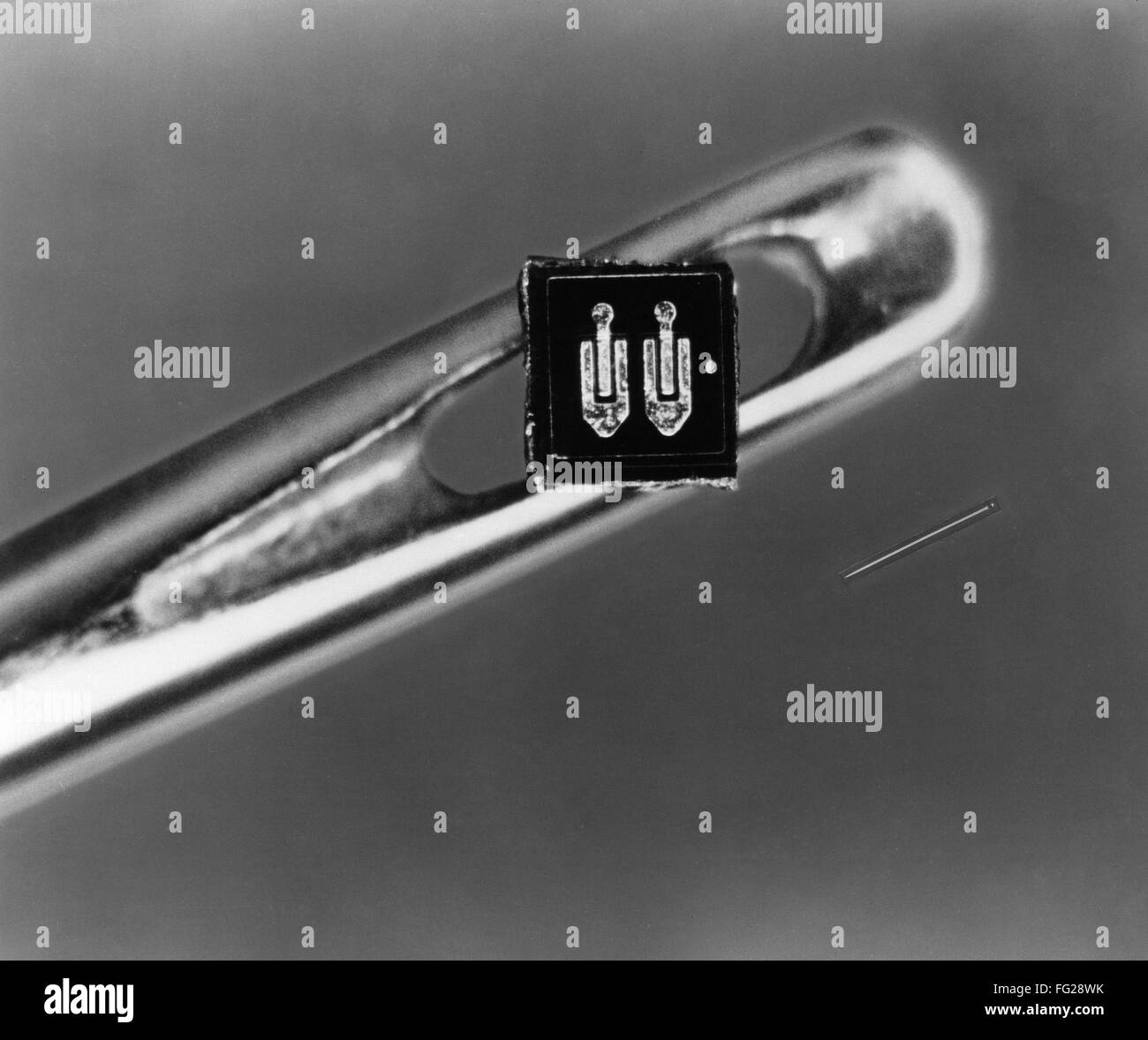 TELEPHONE TRANSISTOR. /nMagnified view of a telephone transistor ...