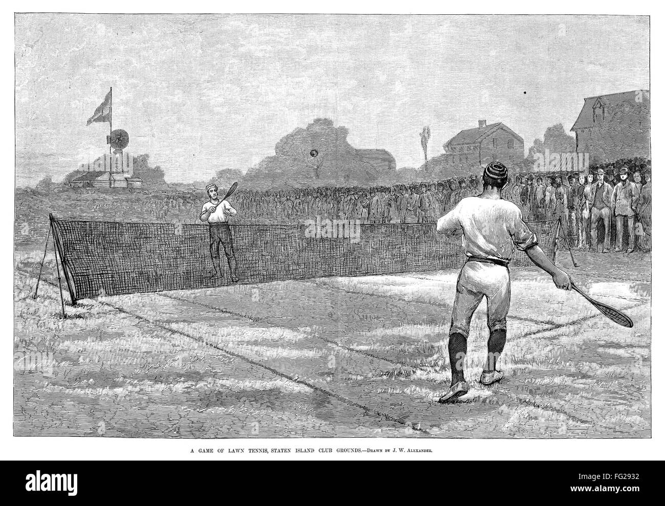 NEW YORK: TENNIS, 1881. /n'A Game of Lawn Tennis, Staten Island Club ...