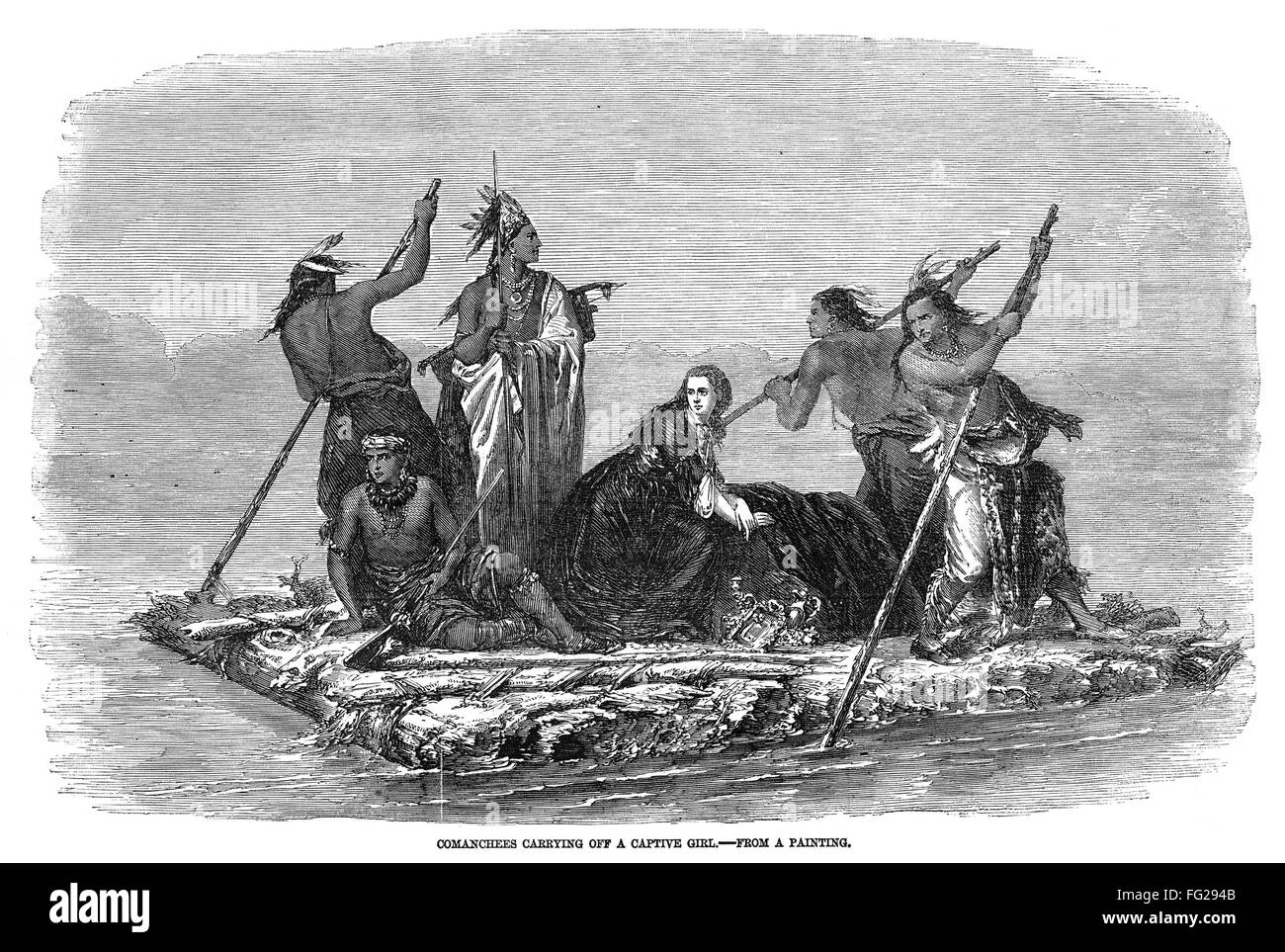 COMANCHE KIDNAPPING, 1858. /nA group of Comanche Native Americans ...