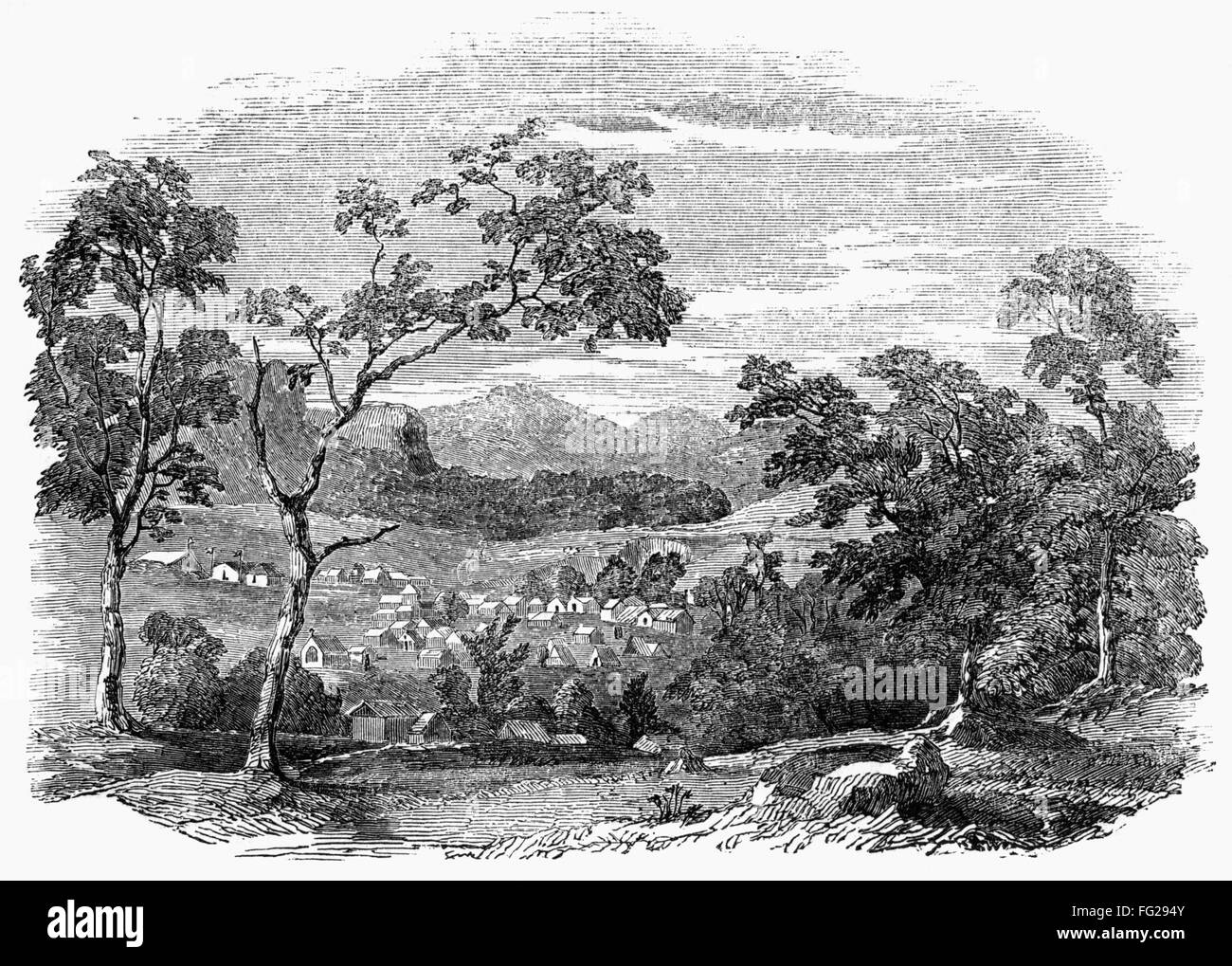 AUSTRALIAN GOLD RUSH, 1853. /nView of the gold mining town of Sofala ...