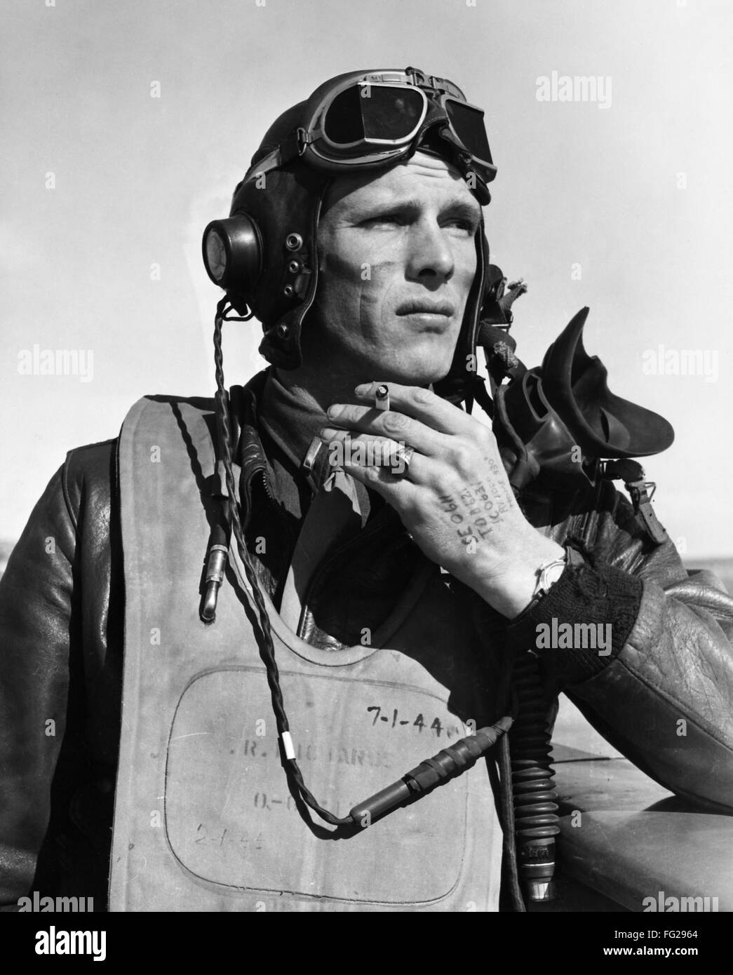 WWII: FIGHTER PILOT, c1944. /nPortrait of U.S Air Force fighter pilot ...