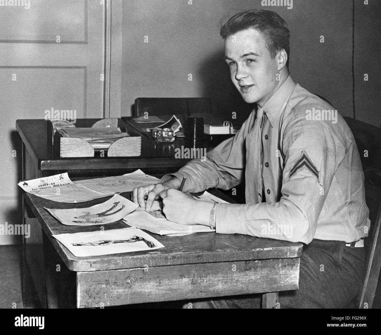 WWII: U.S. MARINES. /nPortrait of U.S. Marine Corporal Daniel I. Hunn ...