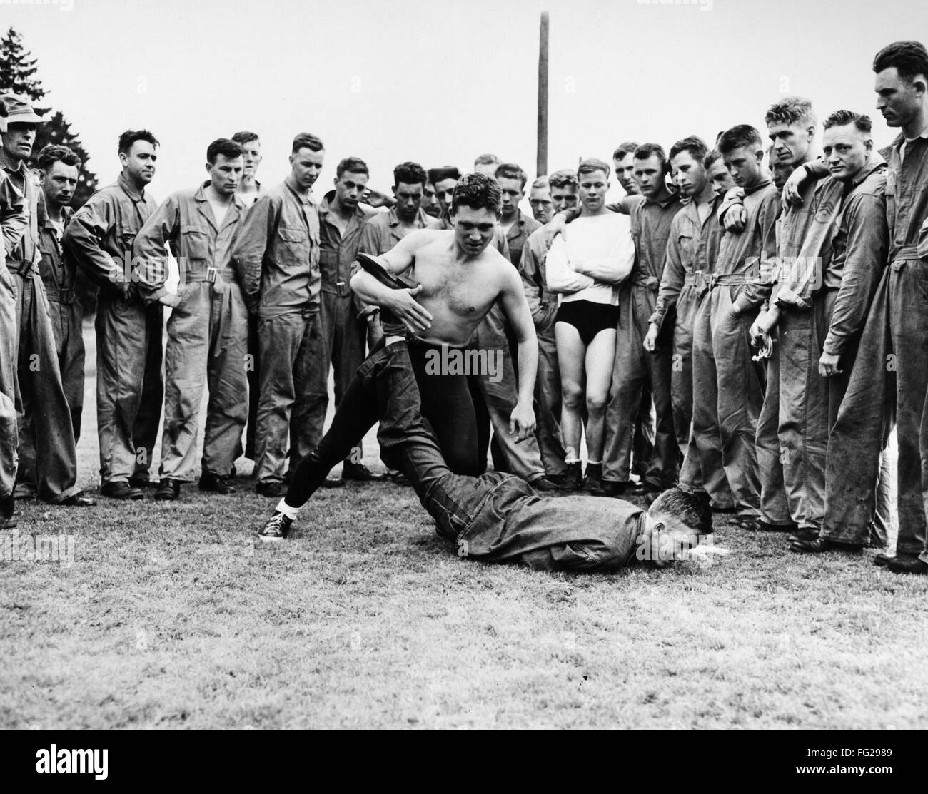 U.S. ARMY: TRAINING, 1942. /nA U.S. Army soldiers being trained in hand ...