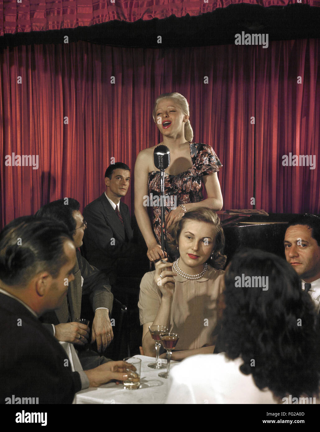 JAZZ SINGER, c1948. /nA woman singing in a nightclub in New York City ...