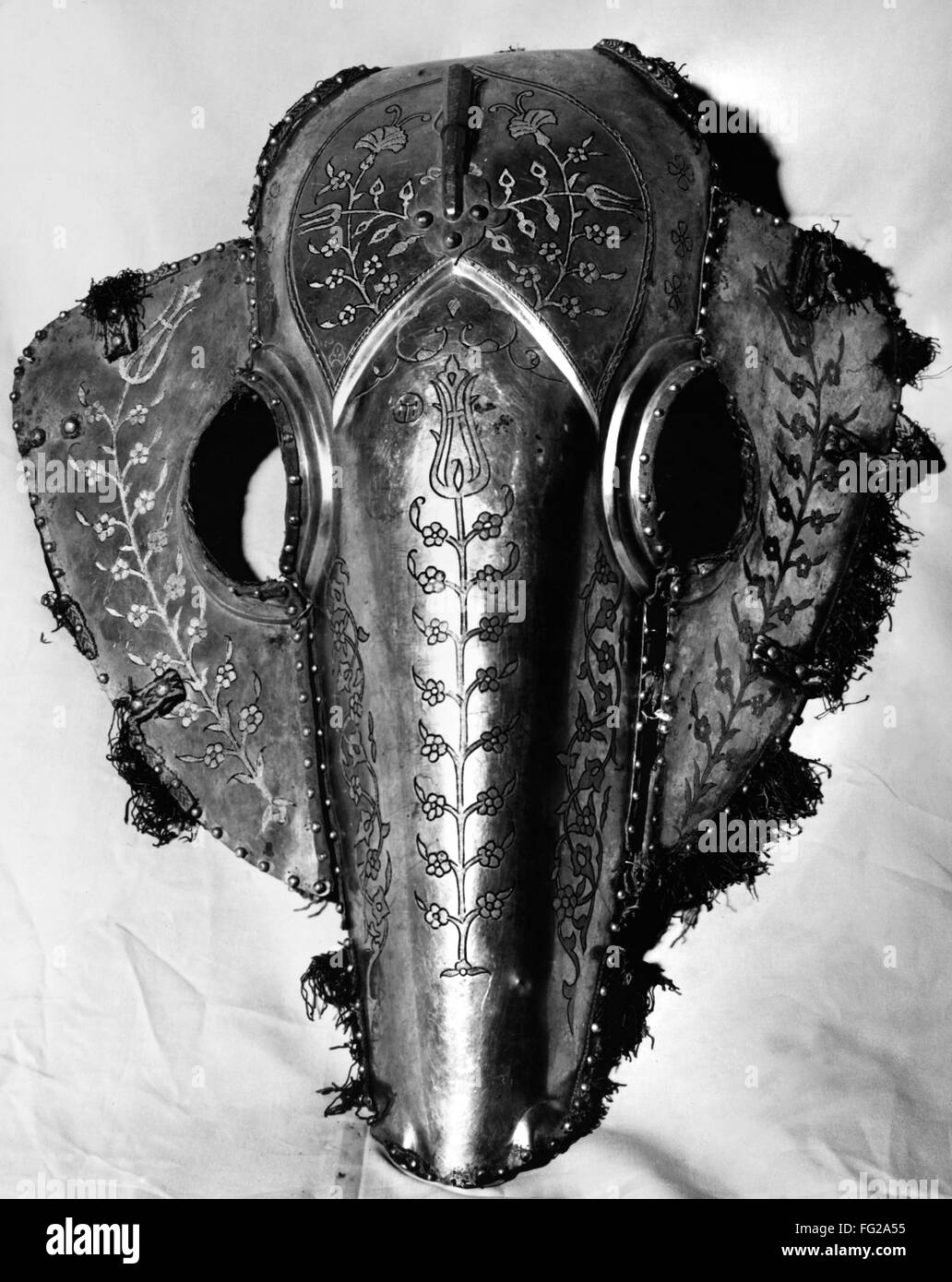 TURKISH MASK, 16th CENTURY. /nGilded copper horse head mask from Turkey ...