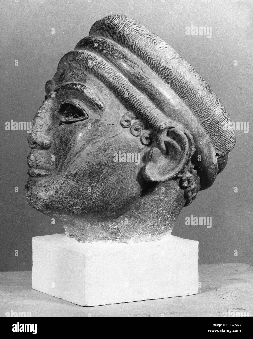ANATOLIA: ROYAL STATUE. /nDiorite statue of a ruler, from Tell Atchana ...