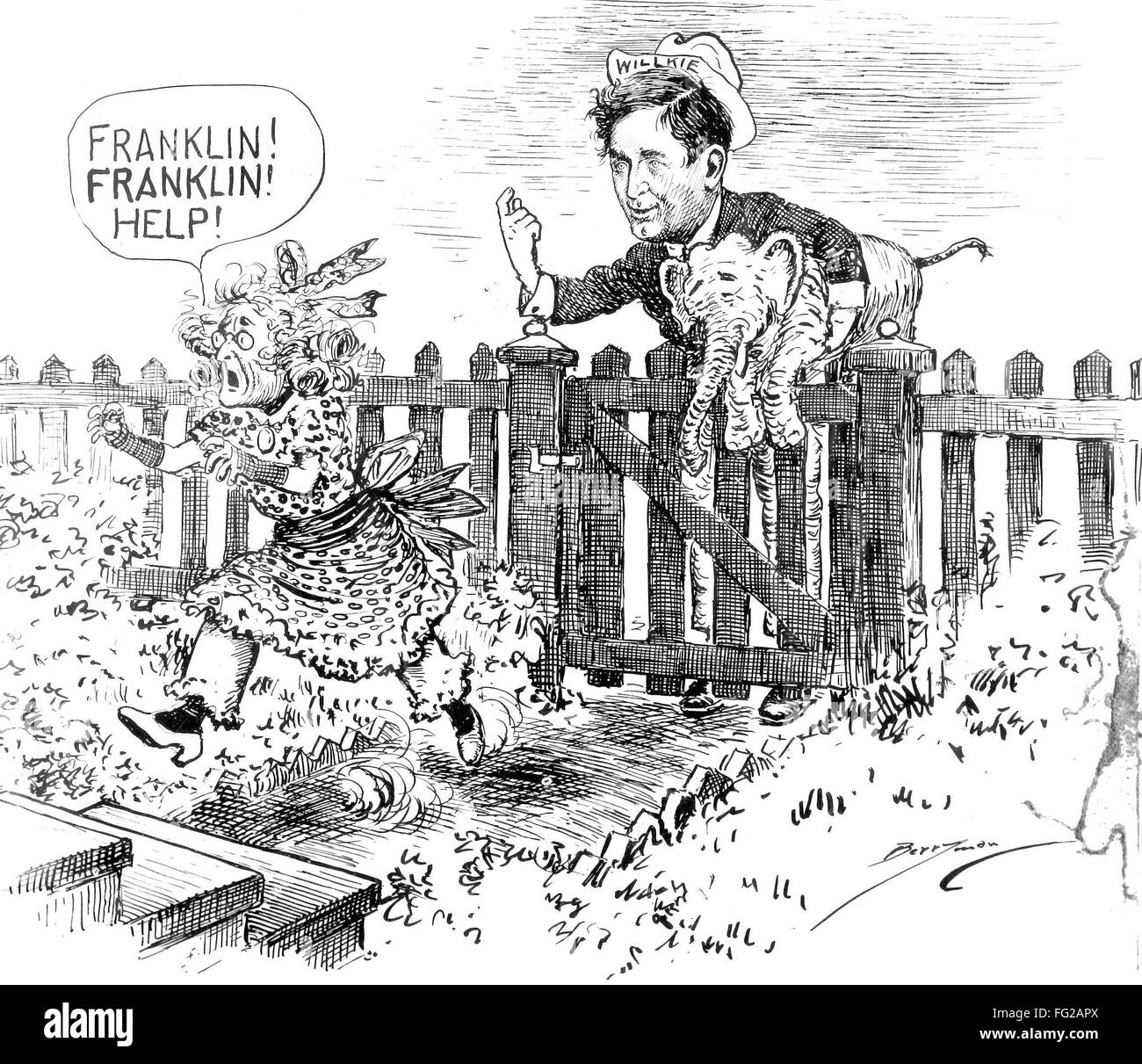 CARTOON: WILLKIE, 1940. /nPolitical cartoon regarding Wendell Willkie ...