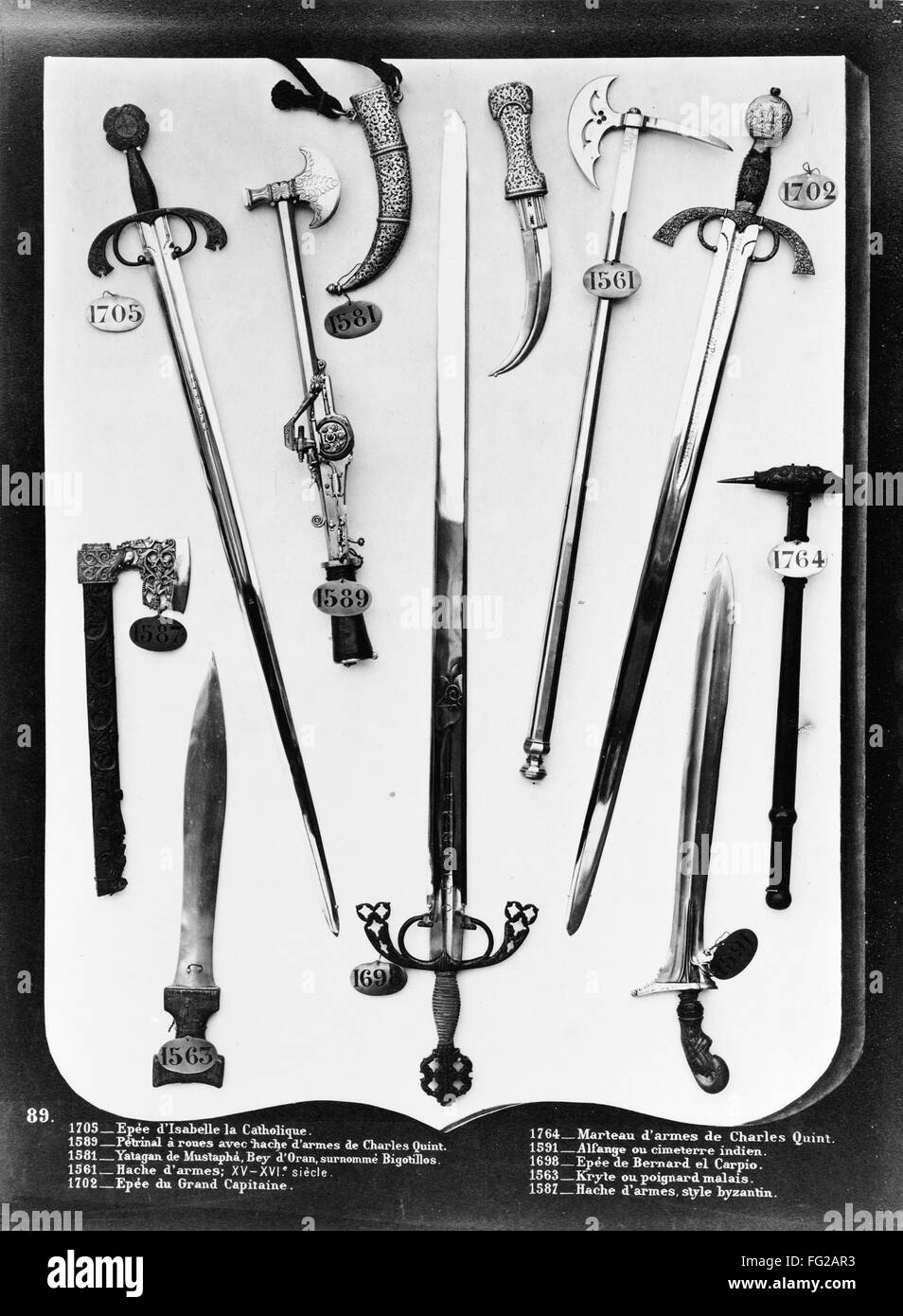 SPAIN: WEAPONS. /nVarious weapons of the 15th to 18th centuries on ...