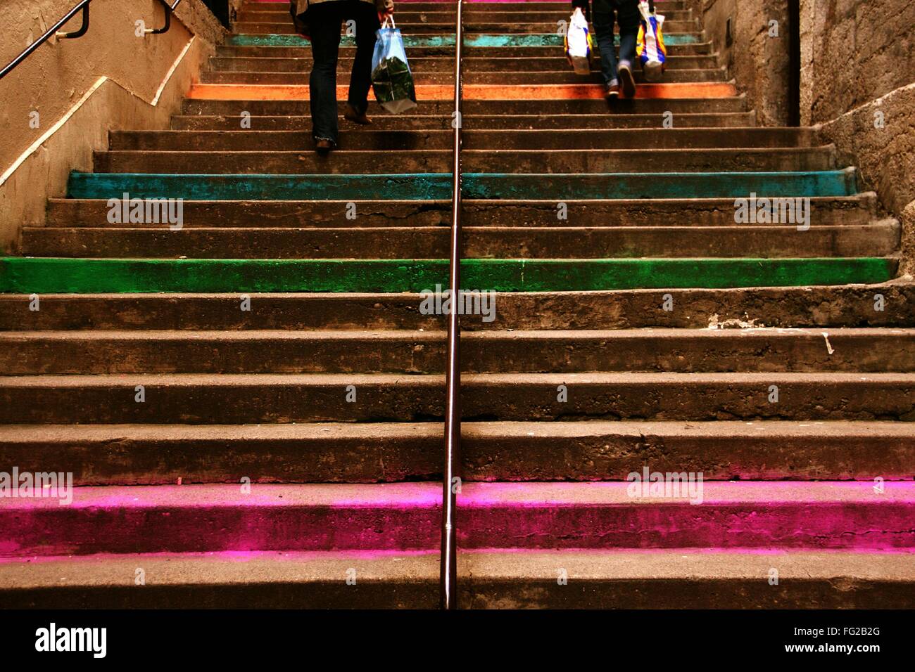 Low Section Of People Climbing Steps Stock Photo - Alamy