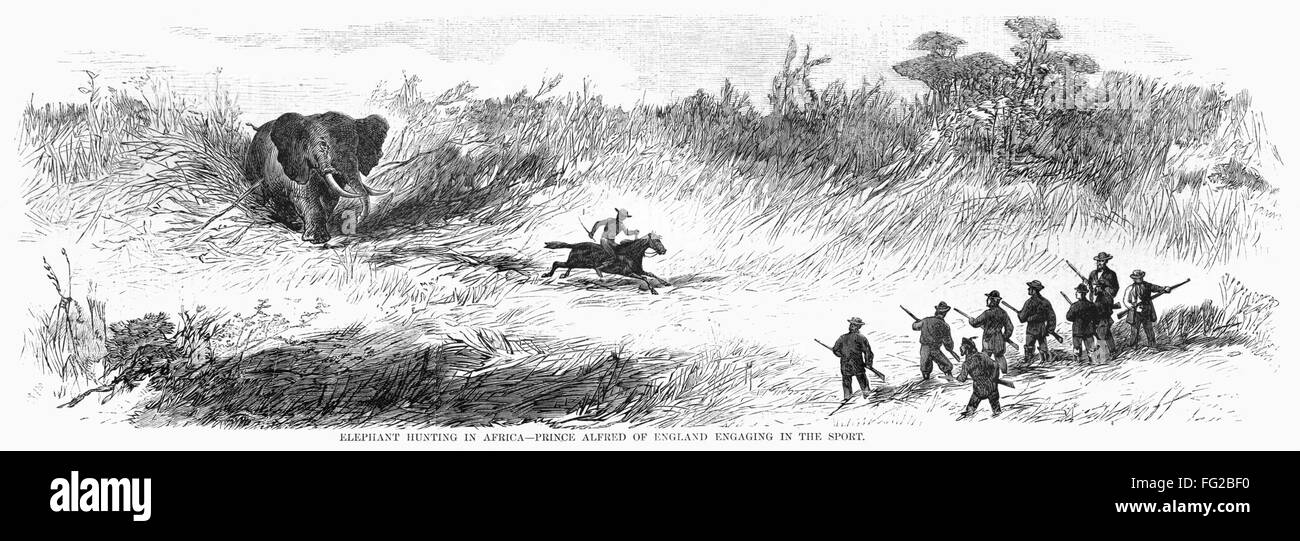 AFRICA: HUNTING, 1867. /n'Elephant Hunting in Africa - Prince Alfred of ...