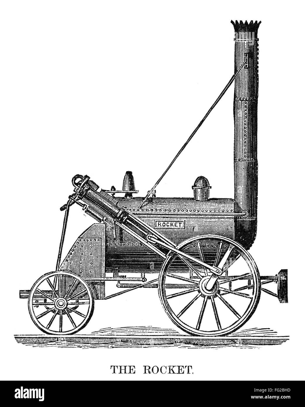 LOCOMOTIVE: ROCKET, 1829. /nGeorge Stephenson's 'Rocket,' the winner of ...