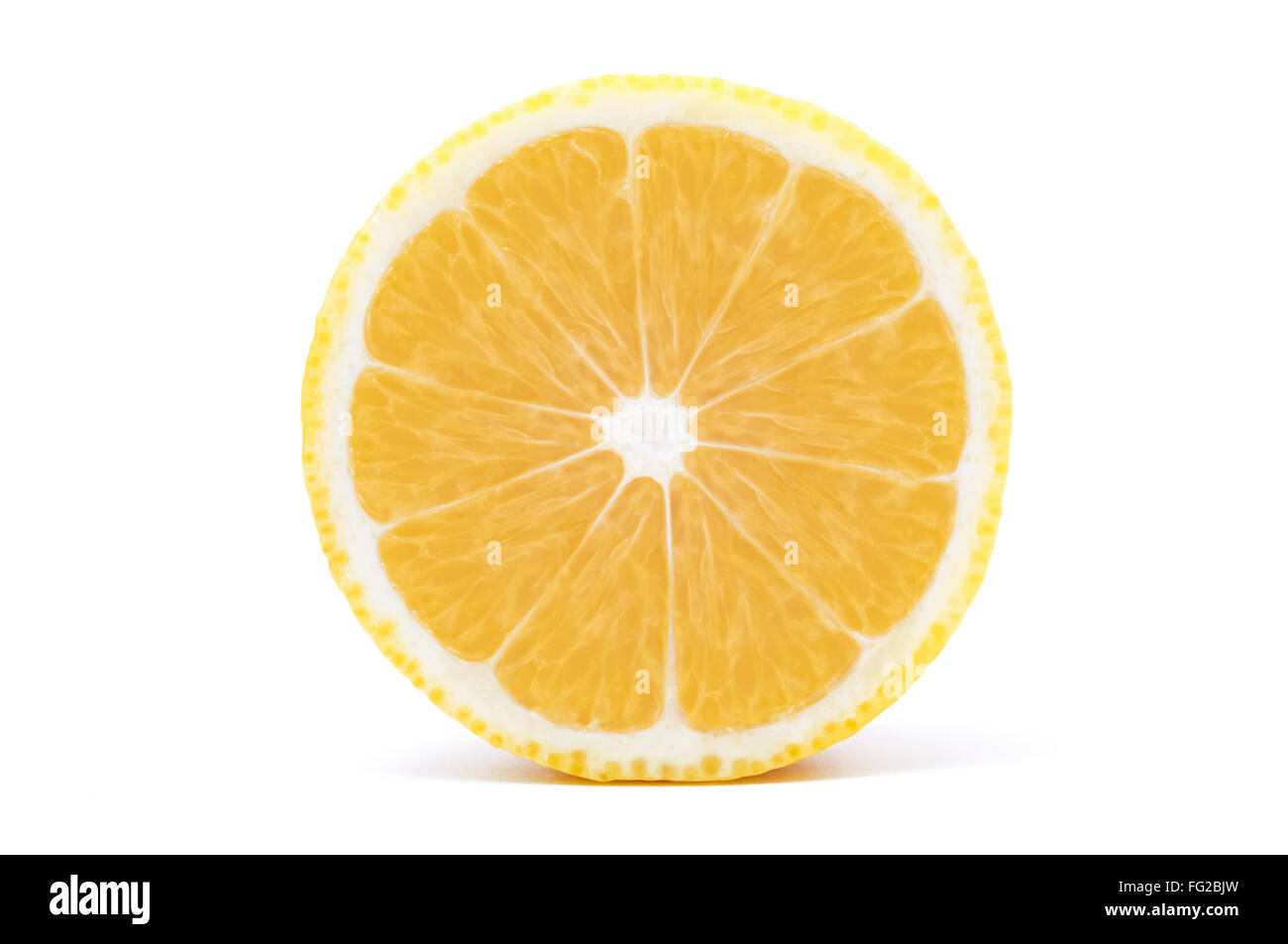 Fresh sliced lemon isolated on white background and clipping path ...