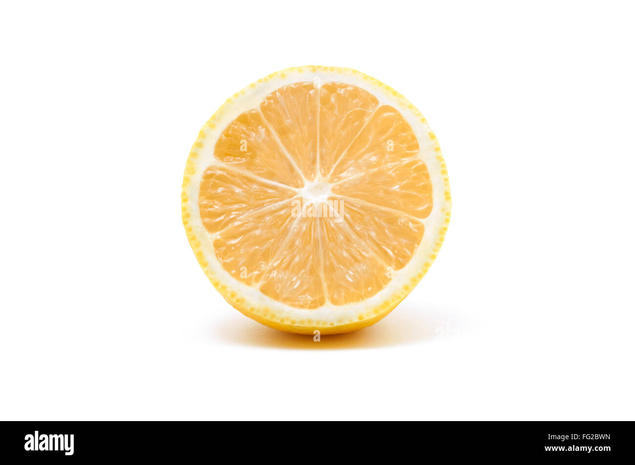 The half of a lemon isolated on white background and clipping path ...