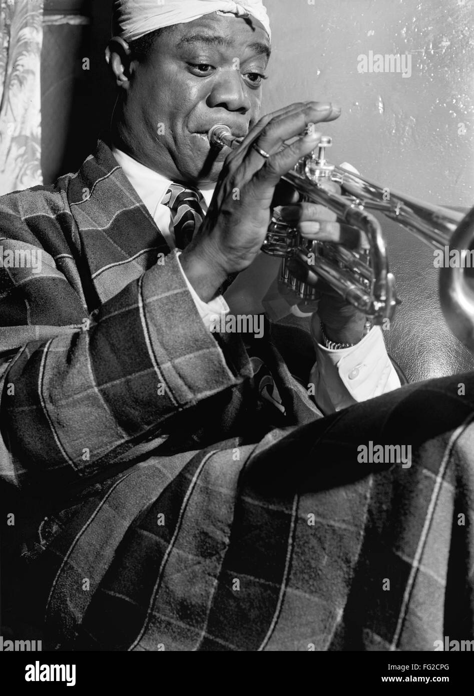 LOUIS ARMSTRONG (1900-1971). /nAmerican jazz musician. At the Aquarium ...