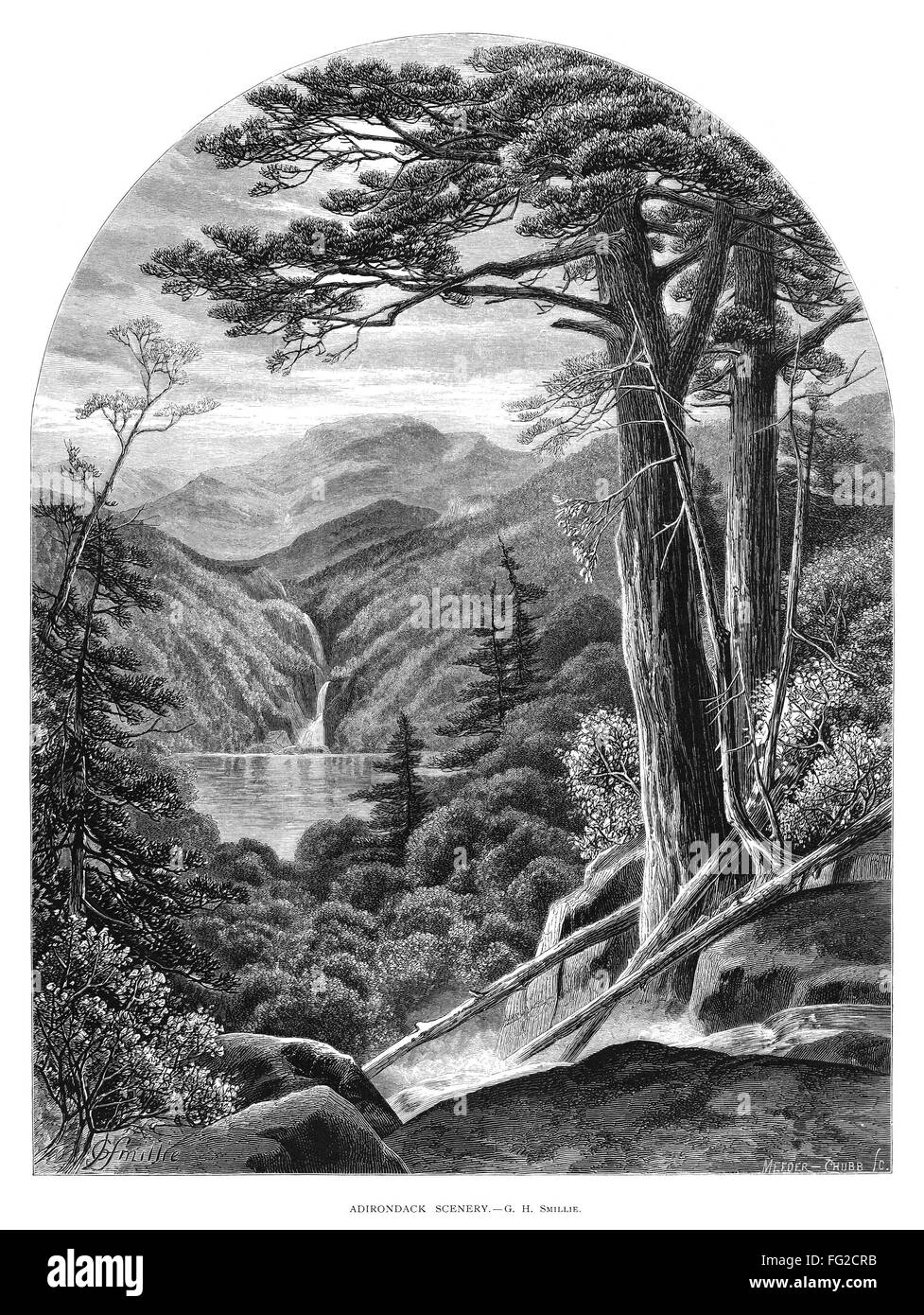NEW YORK: ADIRONDACKS, 1872. /n'Adirondack Scenery.' Engraving after ...