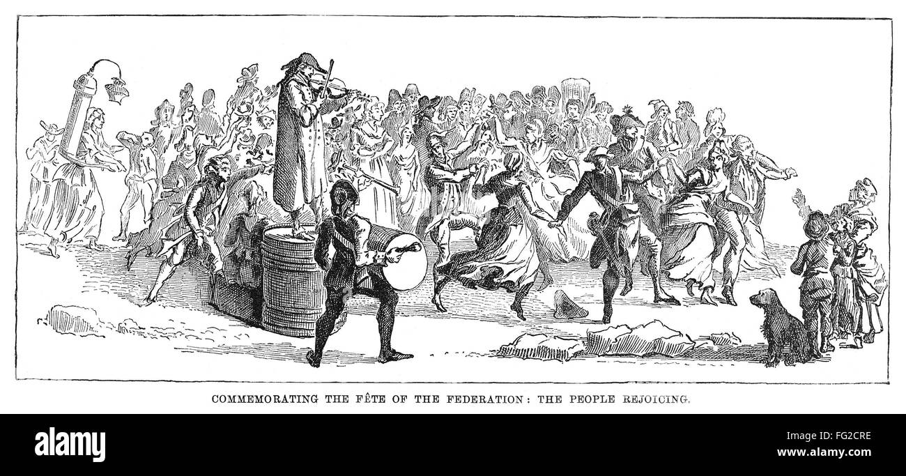 FRENCH REVOLUTION, 1790. /nPeople celebrating the FΩte de la FΘdΘration ...