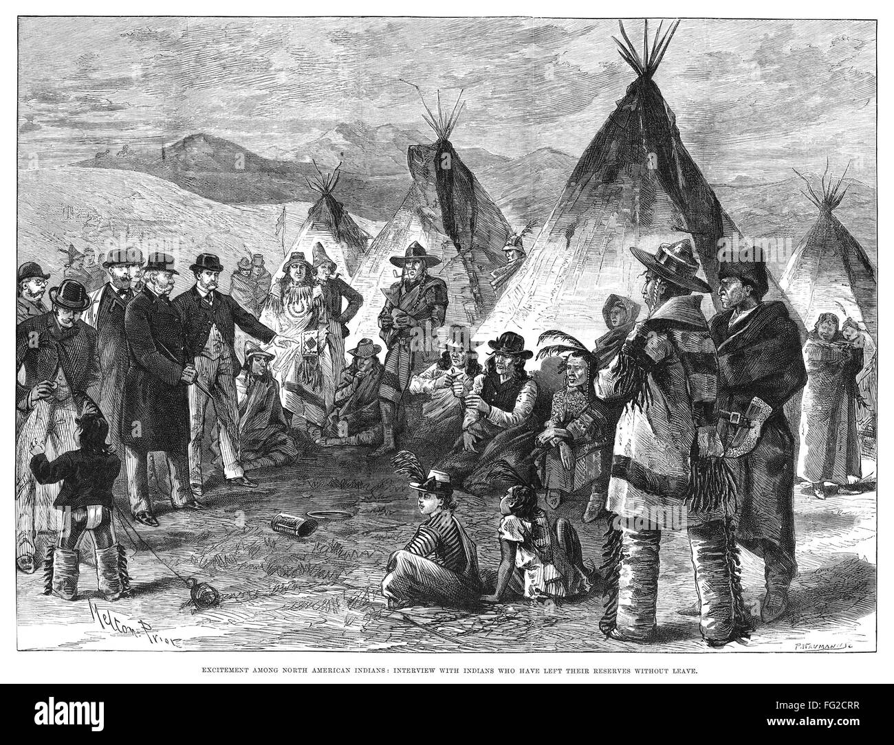 NATIVE AMERICANS, 1890. /n'Excitement among North American Indians ...