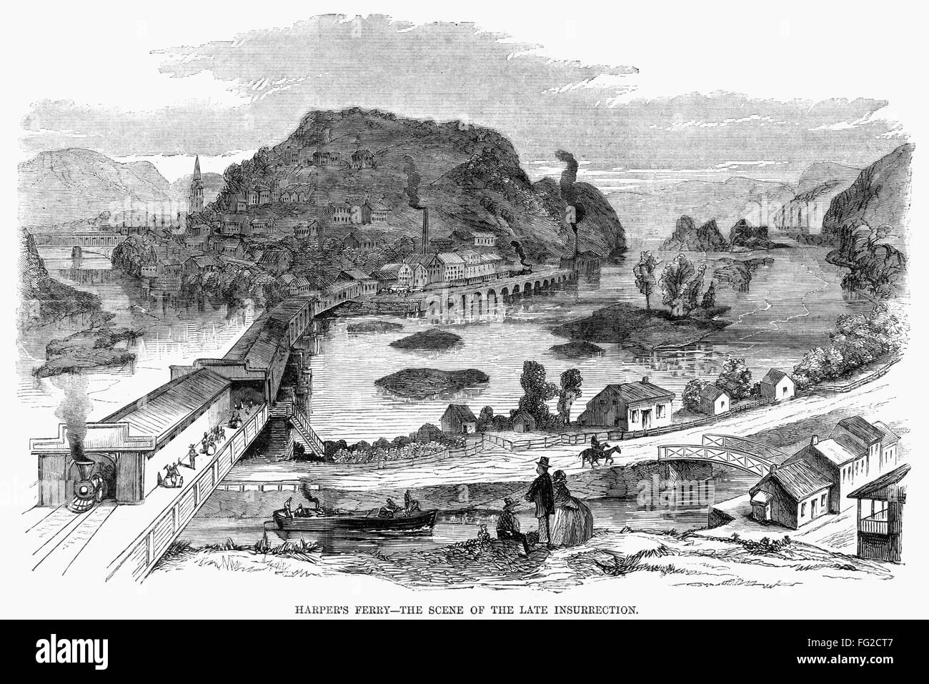 HARPER'S FERRY, 1861. /nView of Harper's Ferry, West Virginia. Wood ...