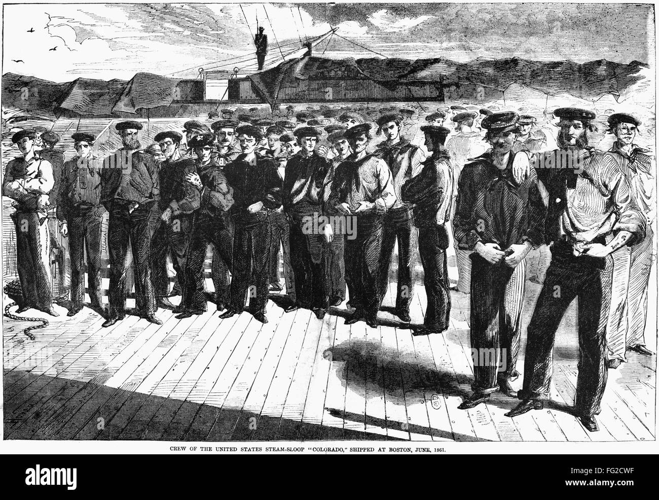 CIVIL WAR: SAILORS, 1861. /n'Crew of the United States Steam-Sloop ...