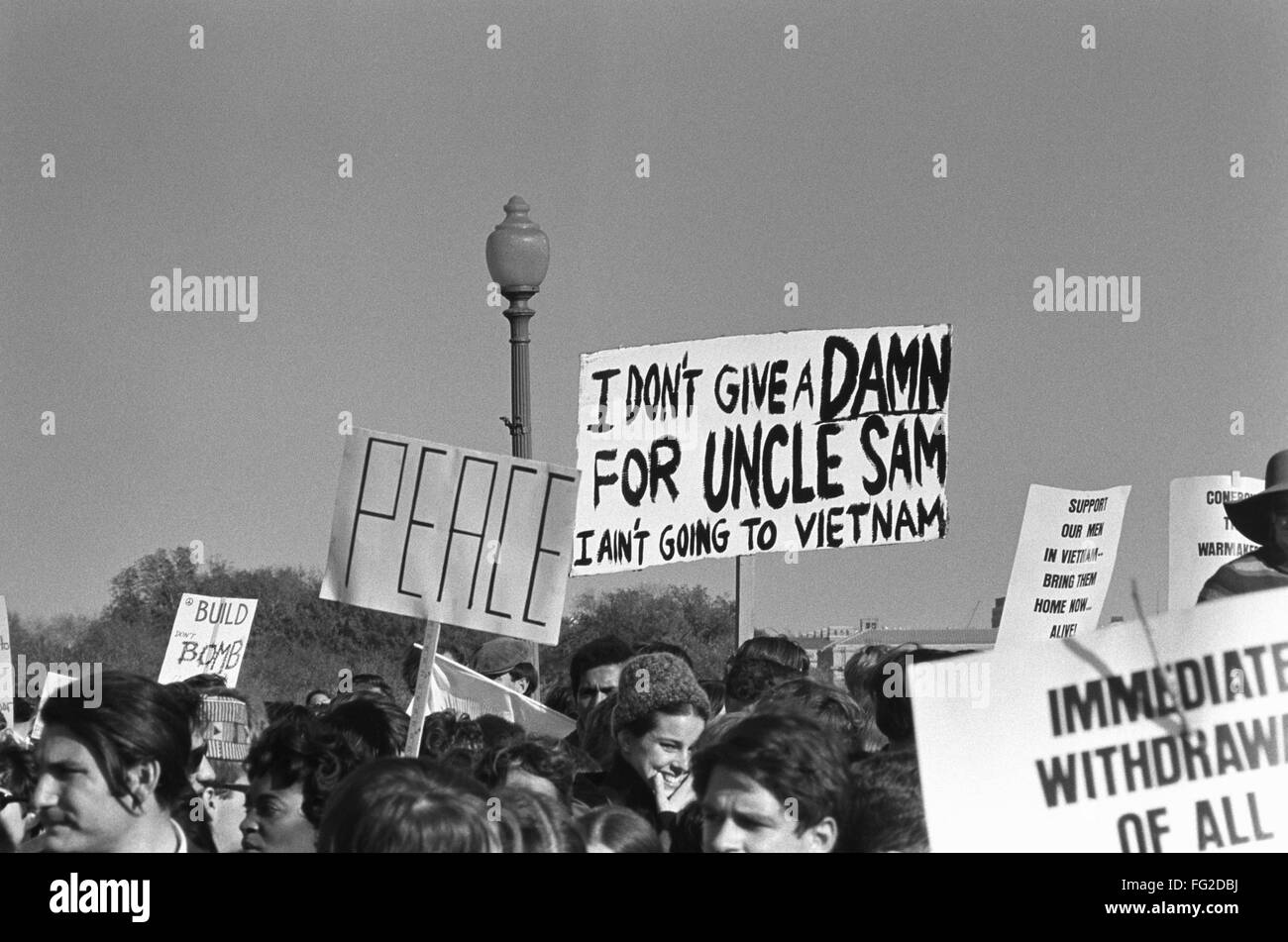 VIETNAM WAR PROTEST, 1967. /nVietnam war protestors at the March on the ...