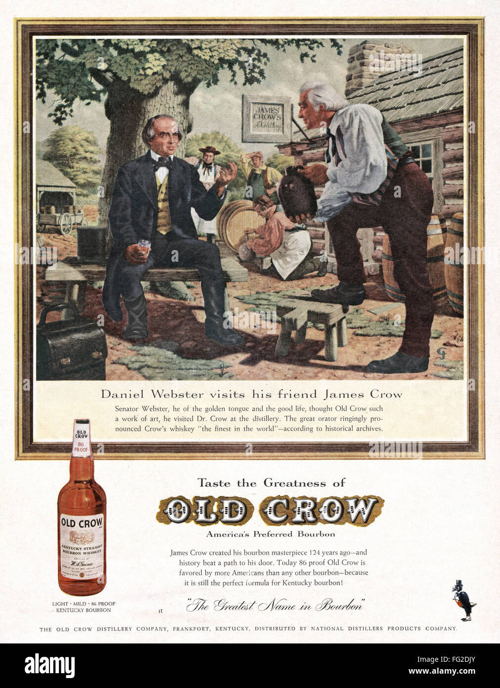 AD: OLD CROW, c1950. /nAmerican advertisement for Old Crow whiskey ...