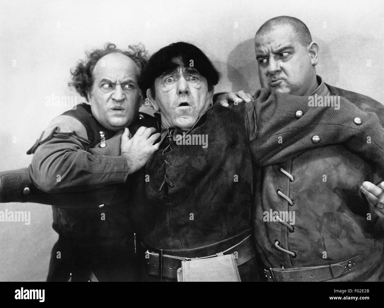 THREE STOOGES, 1961. /nPublicity still of Larry Fine, Moe Howard and ...