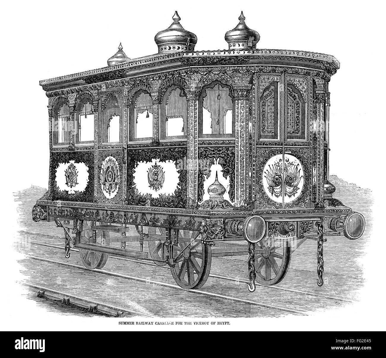 RAILWAY CARRIAGE, 1858. /nThe summer railway carriage for the Viceroy ...