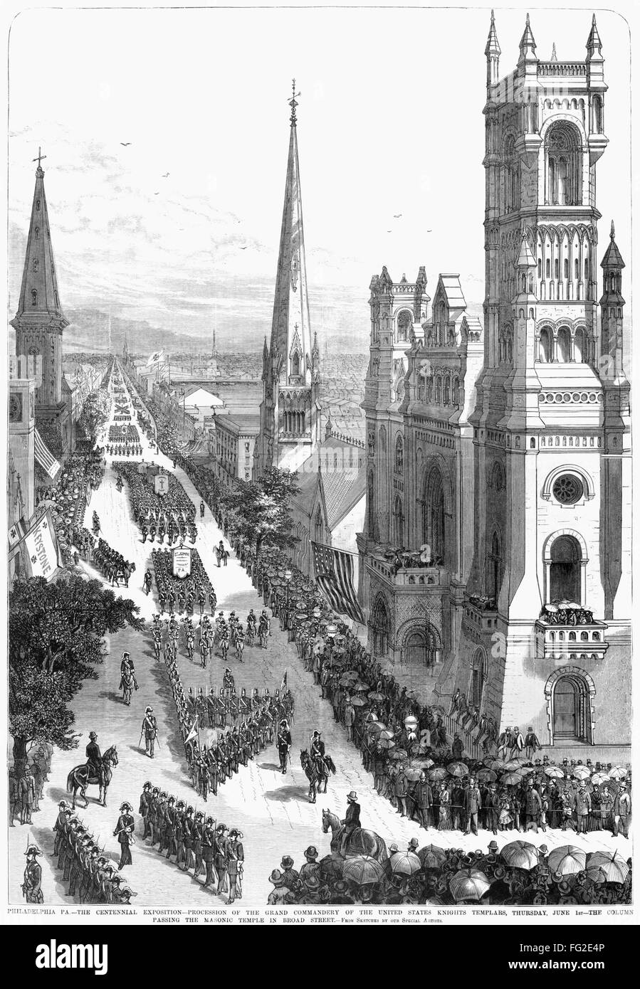 CENTENNIAL FAIR, 1876. /nProcession of the Grand Commandery of the ...