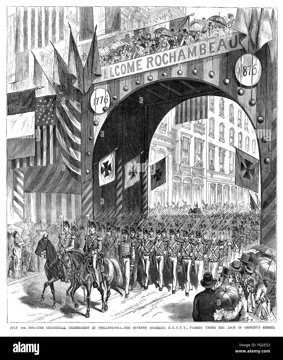 CENTENNIAL FAIR, 1876. /nThe Seventh Regiment of the National Guard of ...
