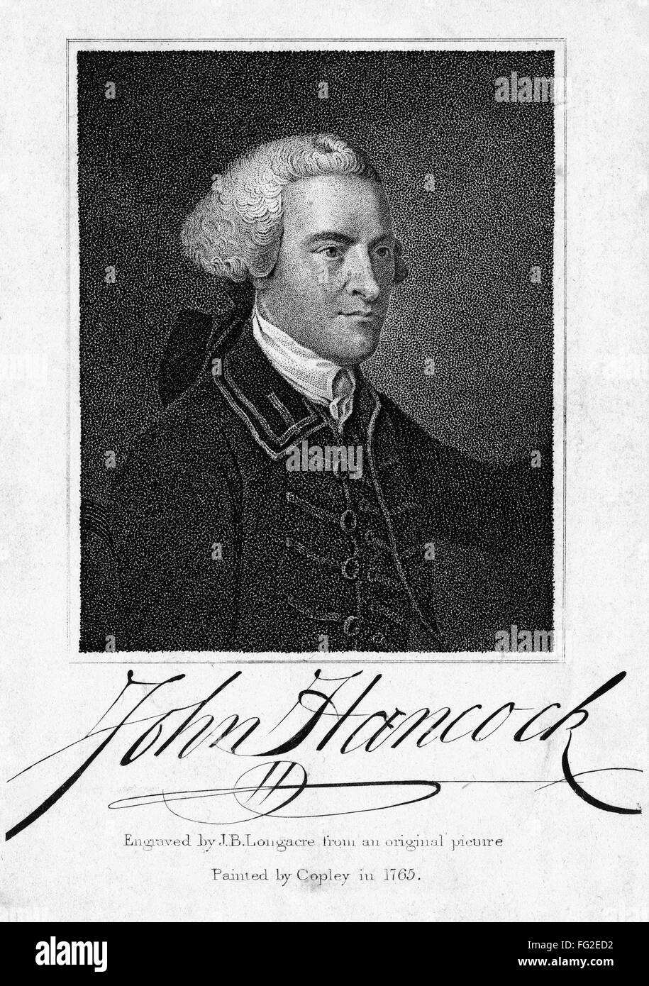 JOHN HANCOCK (1737-1793). /nAmerican revolutionary politician. Aquatint ...