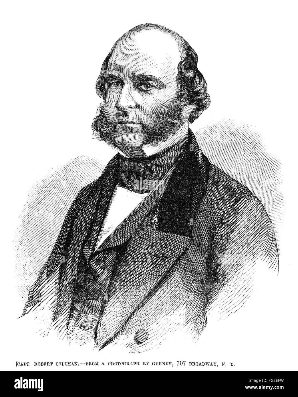 ROBERT COLEMAN (c1804-1881). /nAmerican hotel proprietor. Wood ...