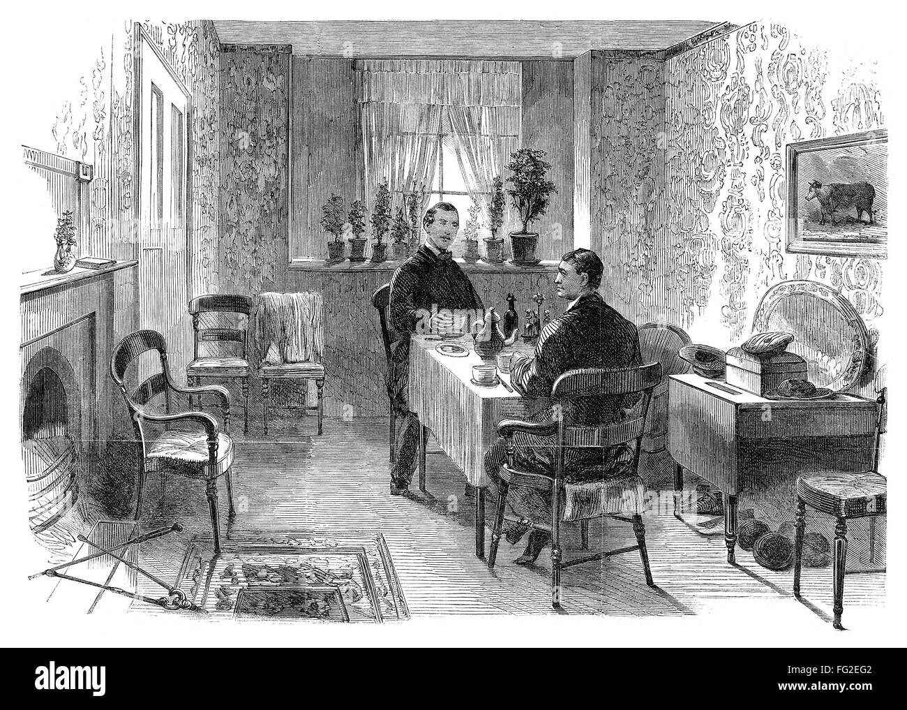 TOM SAYERS (1826-1865). /nEnglish pugilist. View of the interior of ...