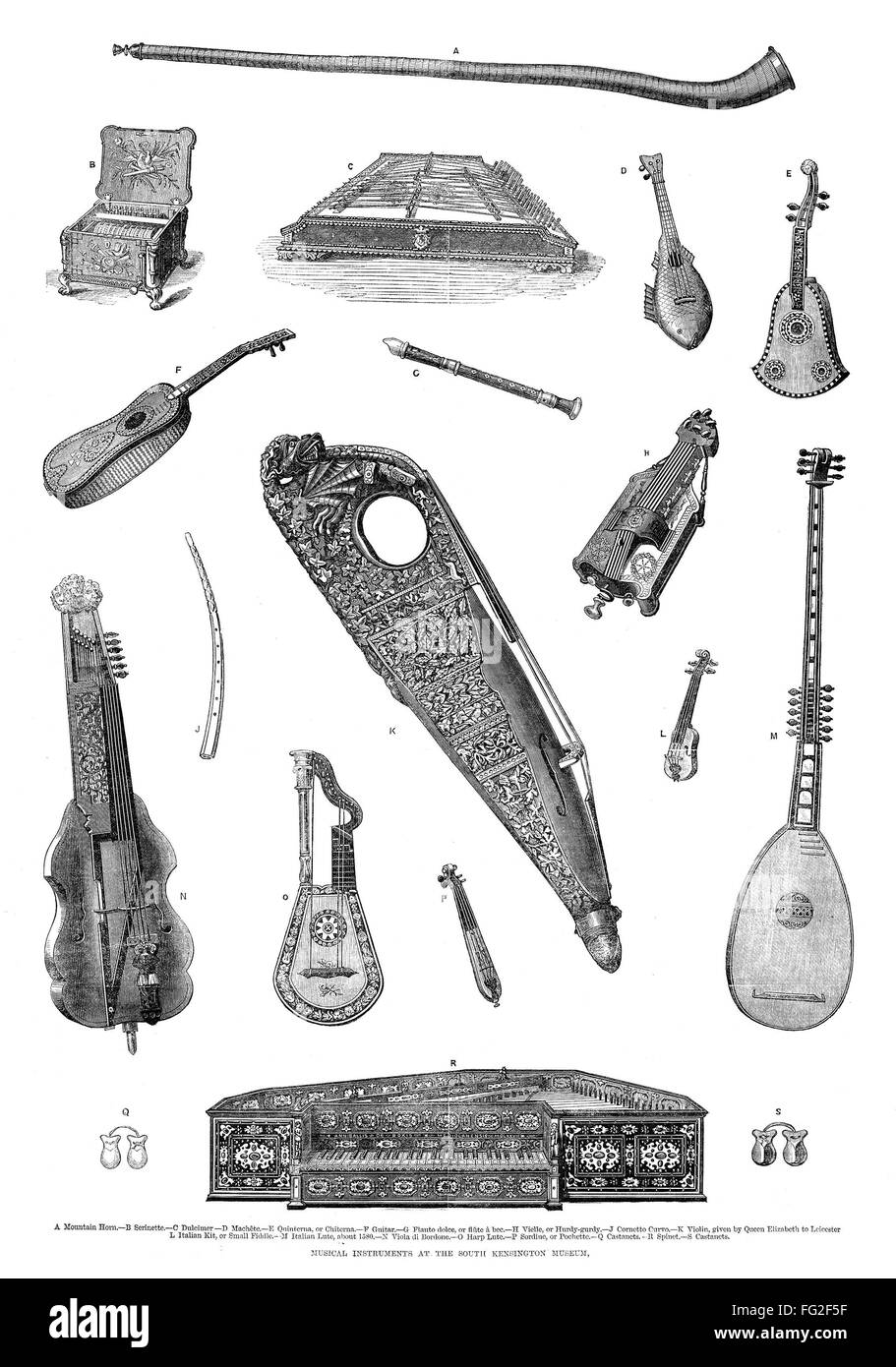 MUSICAL INSTRUMENTS, 1870. /nVarious musical instruments from the ...